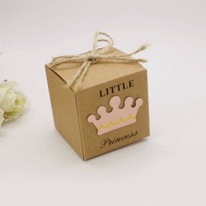20+ Pieces Little Princess Little Prince Favor Boxes With Kraft Tags ...