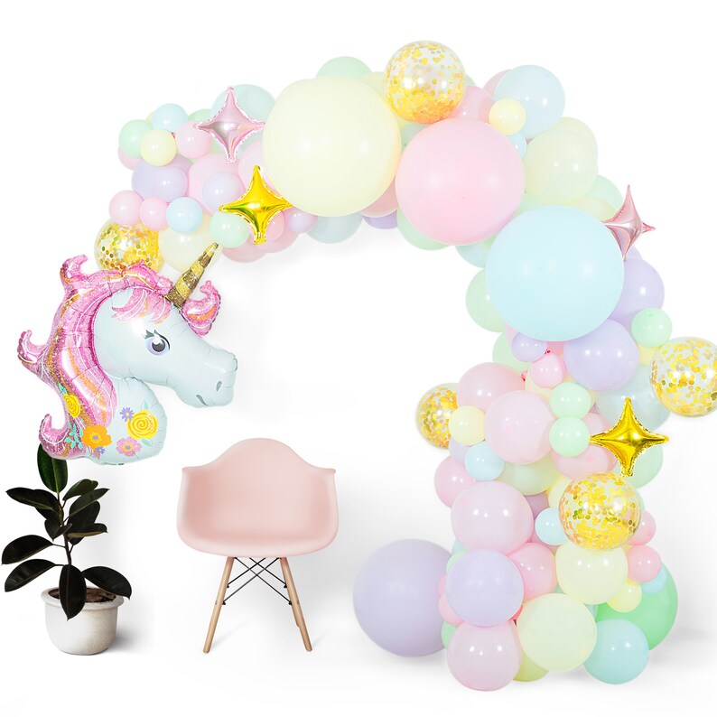 16ft Pastel Rainbow Balloon Garland Kit Unicorn Balloon Etsy