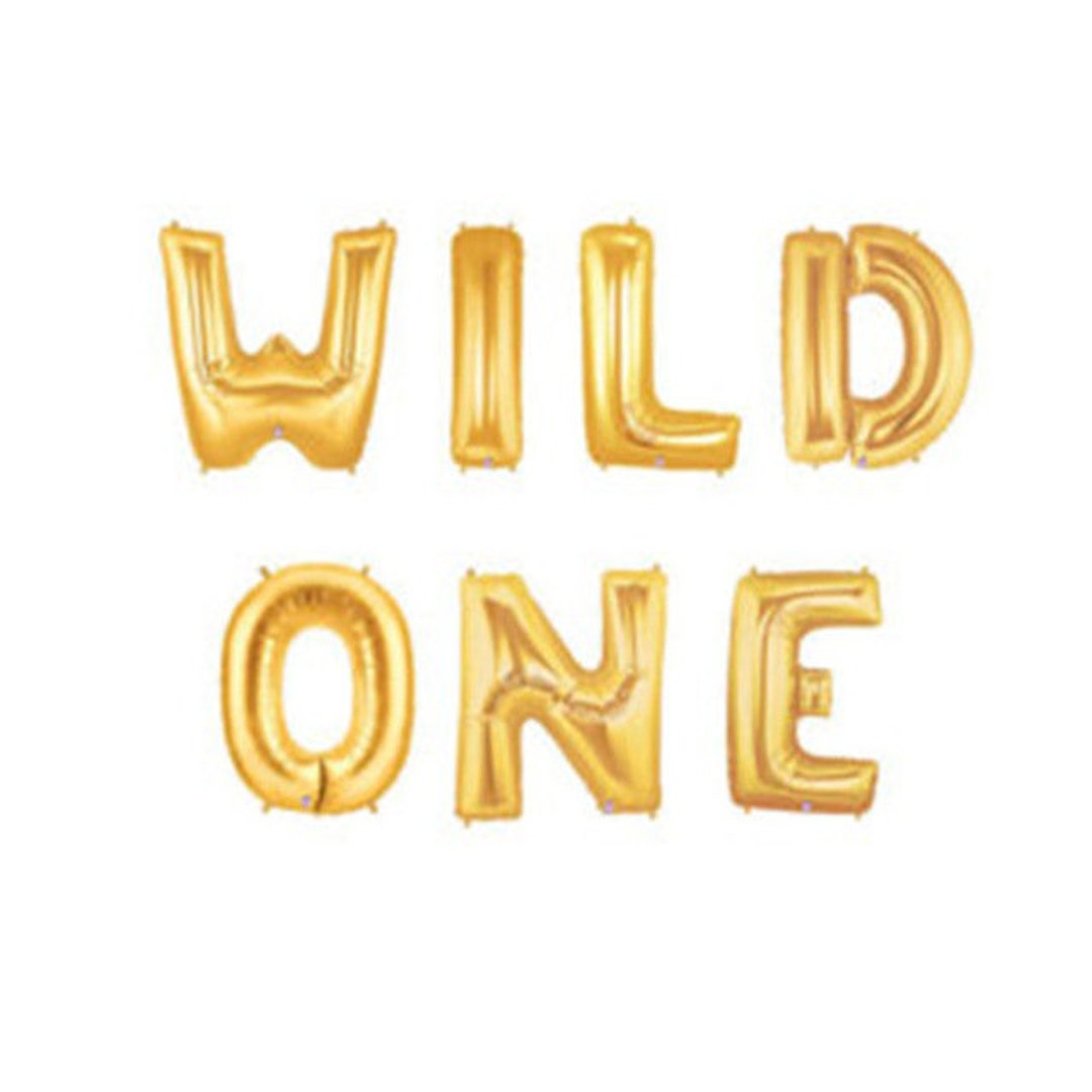 16" WILD ONE Foil Balloon Set - Gold or Silver | First Birthday Foil ...