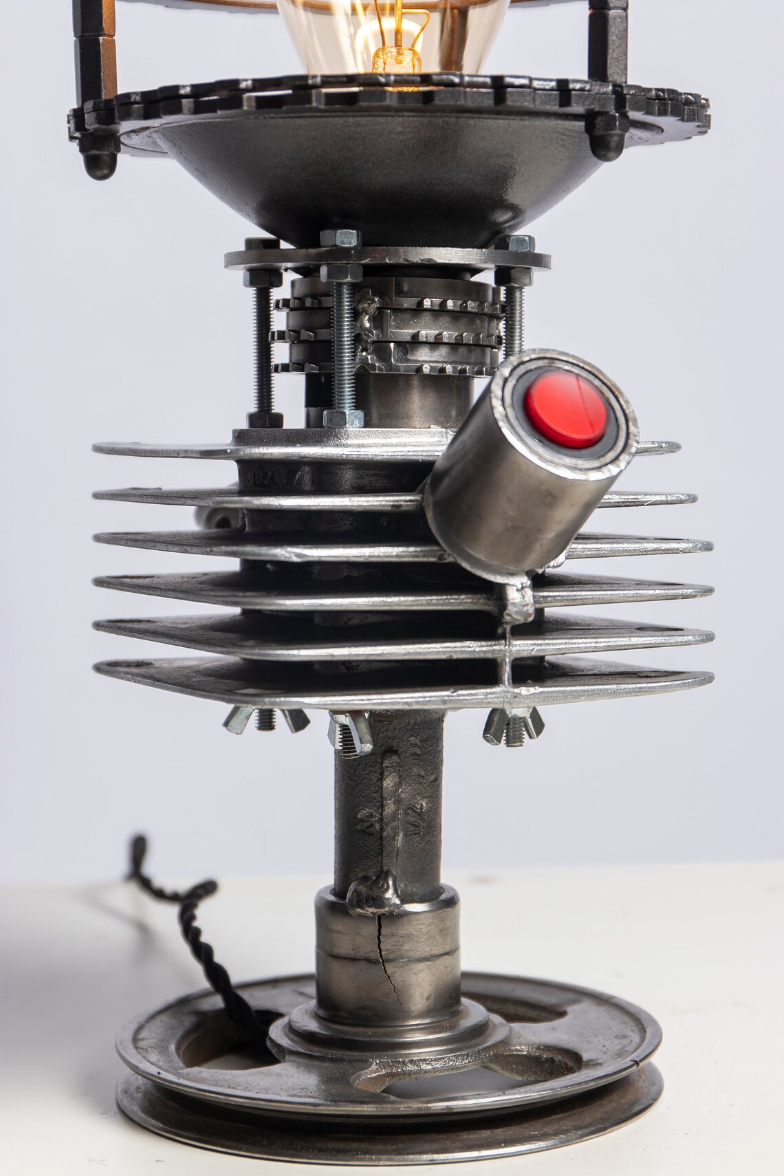 Steampunk Lamp Industrial Design Vintage Lighting Upcycled Scrap Art ...