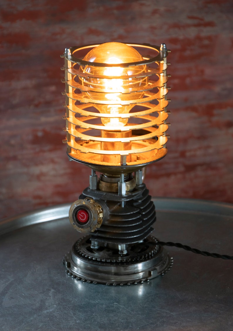 Steampunk Lamp Industrial Design Vintage Lighting Upcycled Scrap Art ...