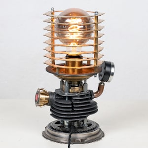 Steampunk Lamp Industrial Design Vintage Lighting Upcycled Scrap Art ...