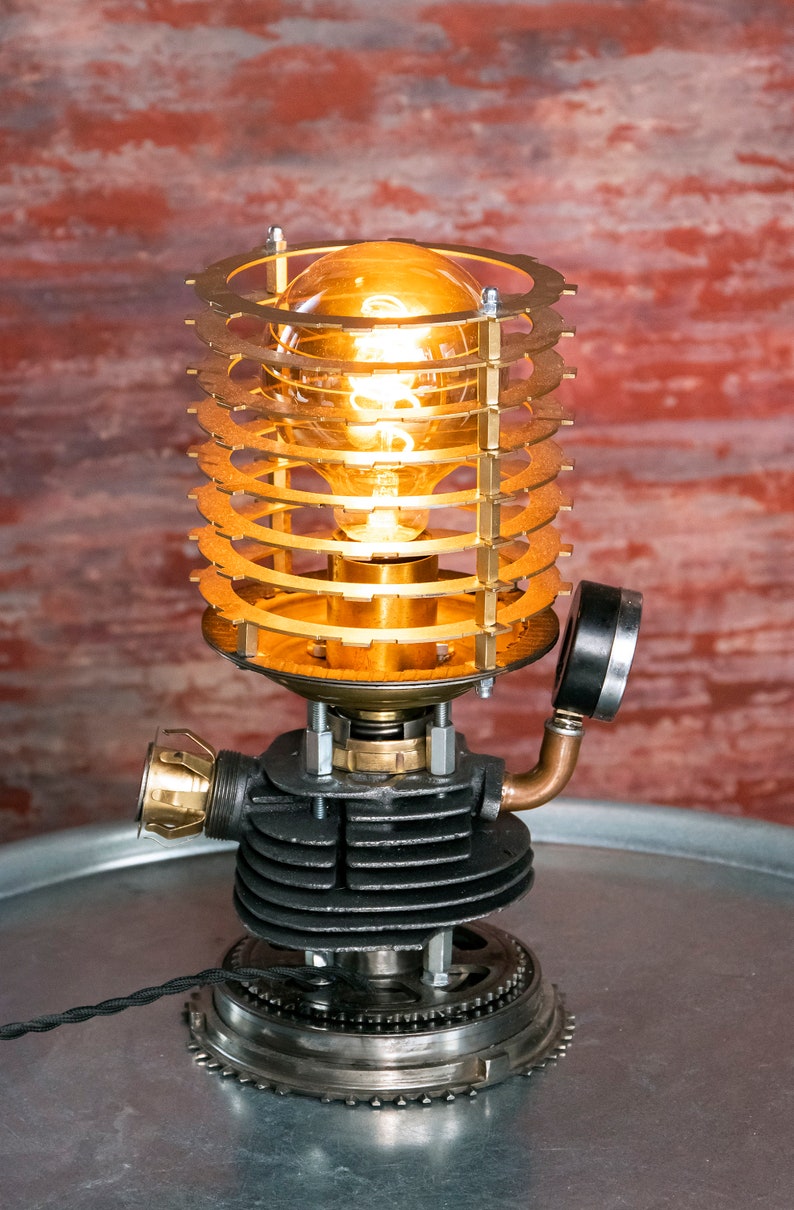 Steampunk Lamp Industrial Design Vintage Lighting Upcycled Scrap Art ...