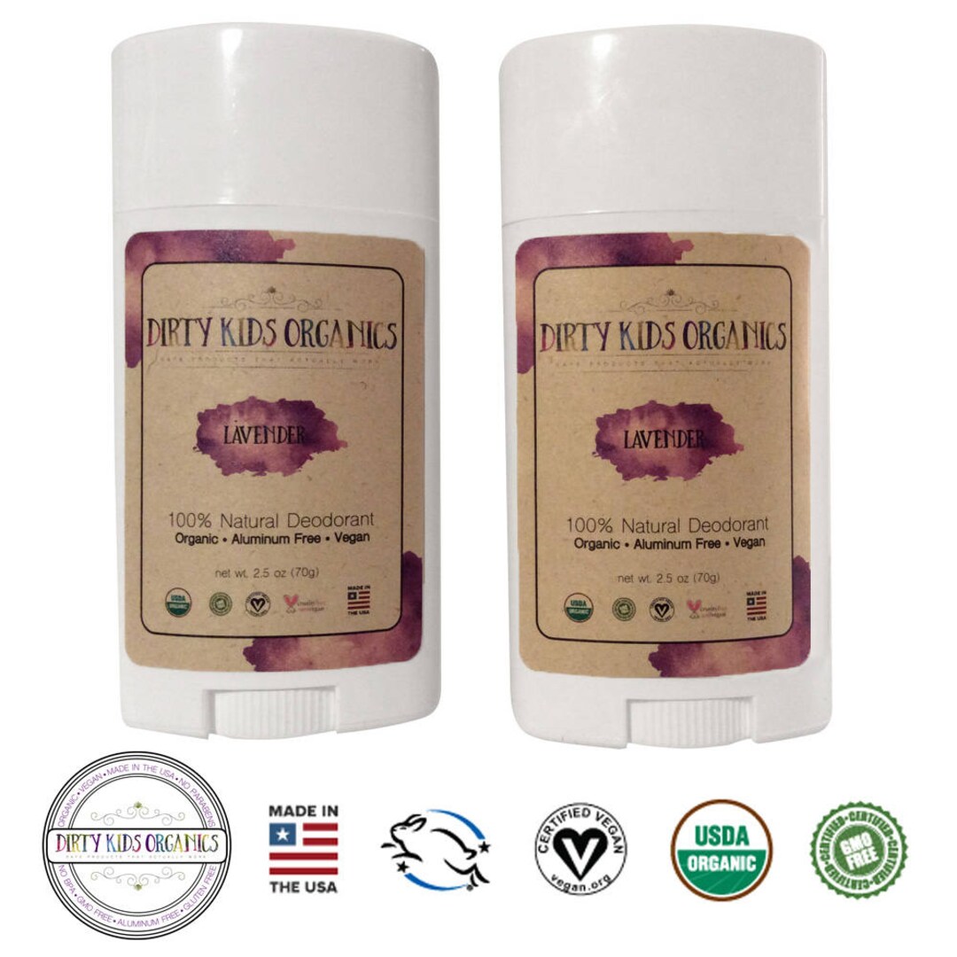 2 Pack USDA Certified Organic KID'S Deodorant Stick (dirty Kids ...