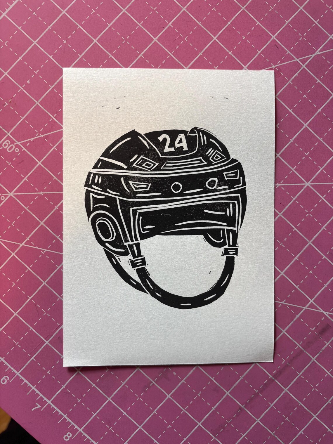 Heated Rivalry Helmets Linocut Block Print Art Set | Shane Hollander ...