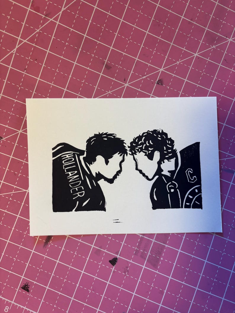 Face off Linocut Print | Heated Rivalry Inspired Art | Shane Hollander ...