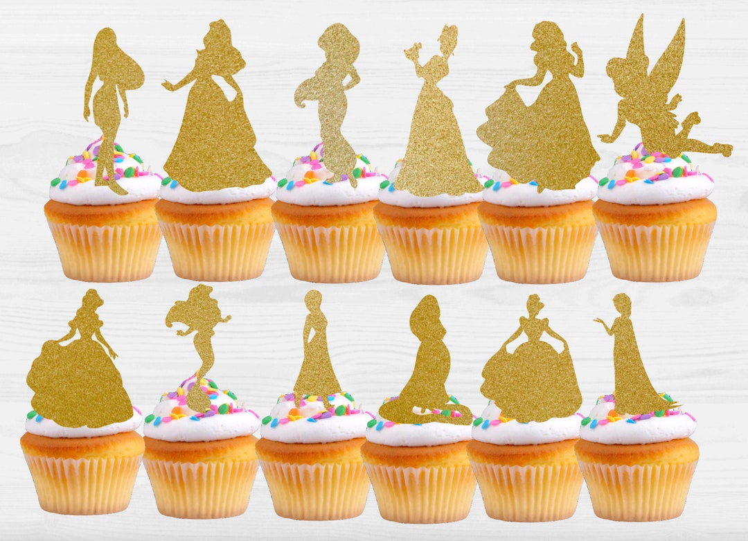 Princess Cup Cake Topper Princesses Birthday - Etsy