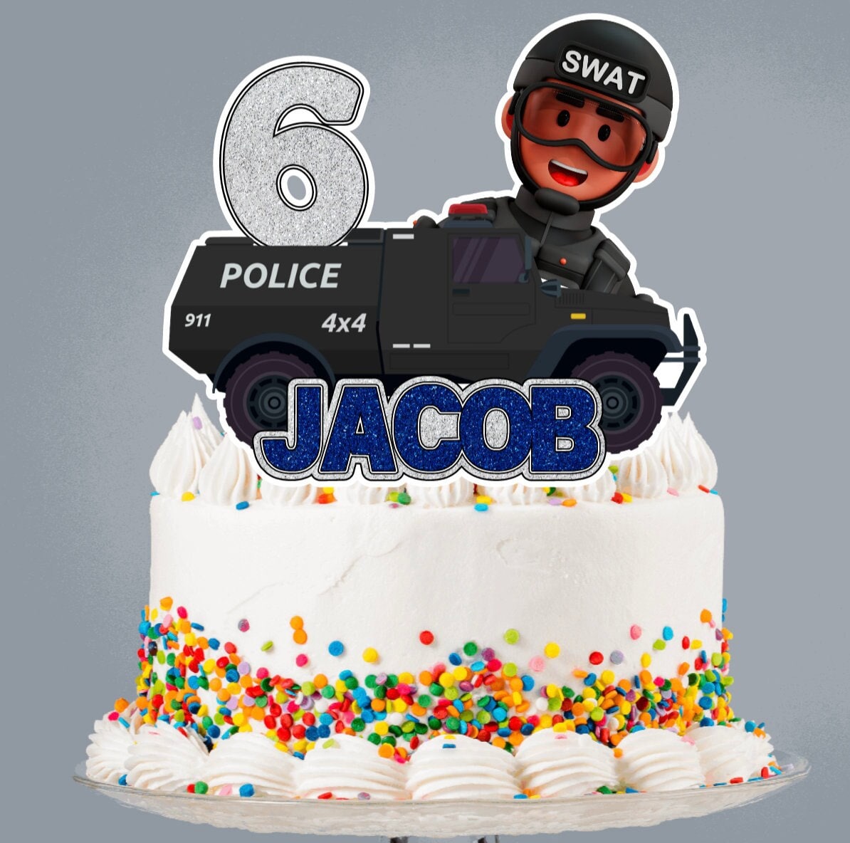 Swat Officer Police Cars Cops Cake Topper Heroes READY TO USE - Etsy