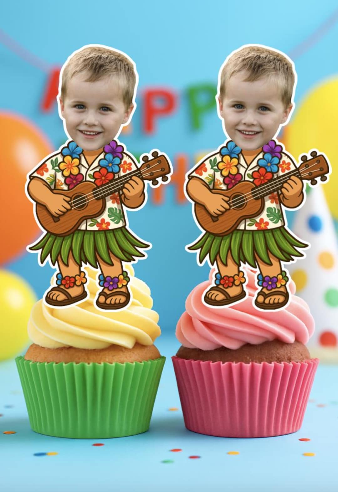 Hawaiian Ukulele Luau Tropical Personalized Hula Boy Birthday ...