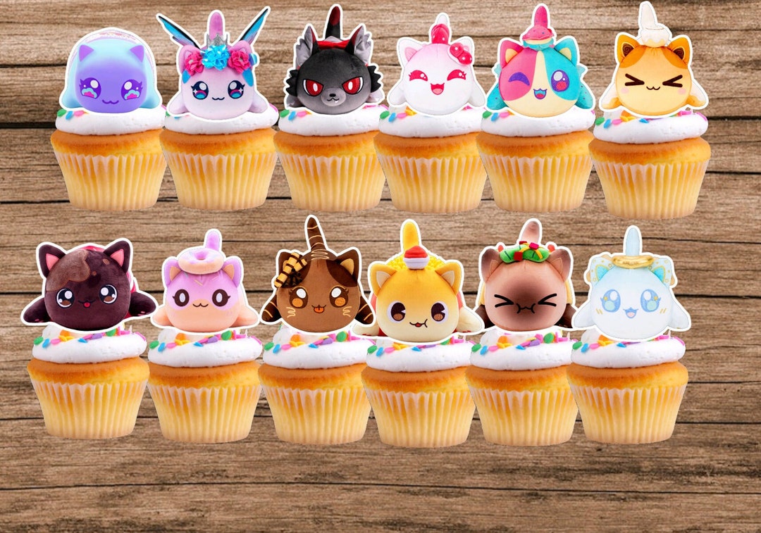 Buy Aphmau Cup Cake Toppers Meemeows Decorations Cakes Birthday Online ...