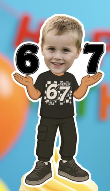 NEW DESIGN Gen Z Alpha 6-7 Face Cupcake Toppers Viral Meme Birthday ...