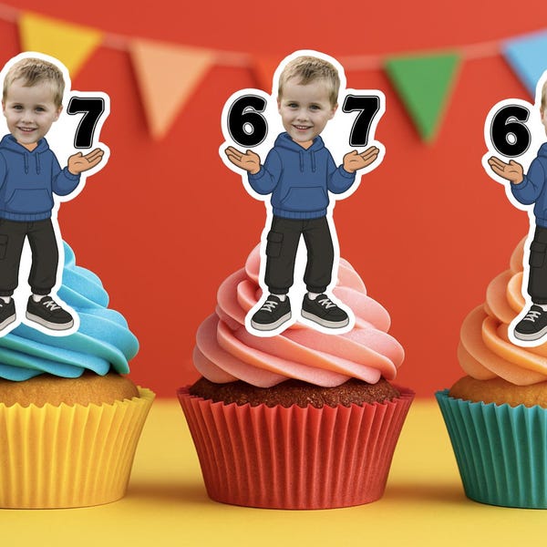 6 7 Cupcake Toppers - Etsy
