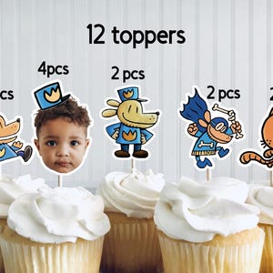 Dogman Cupcake Toppers Birthday Customized Face - Etsy