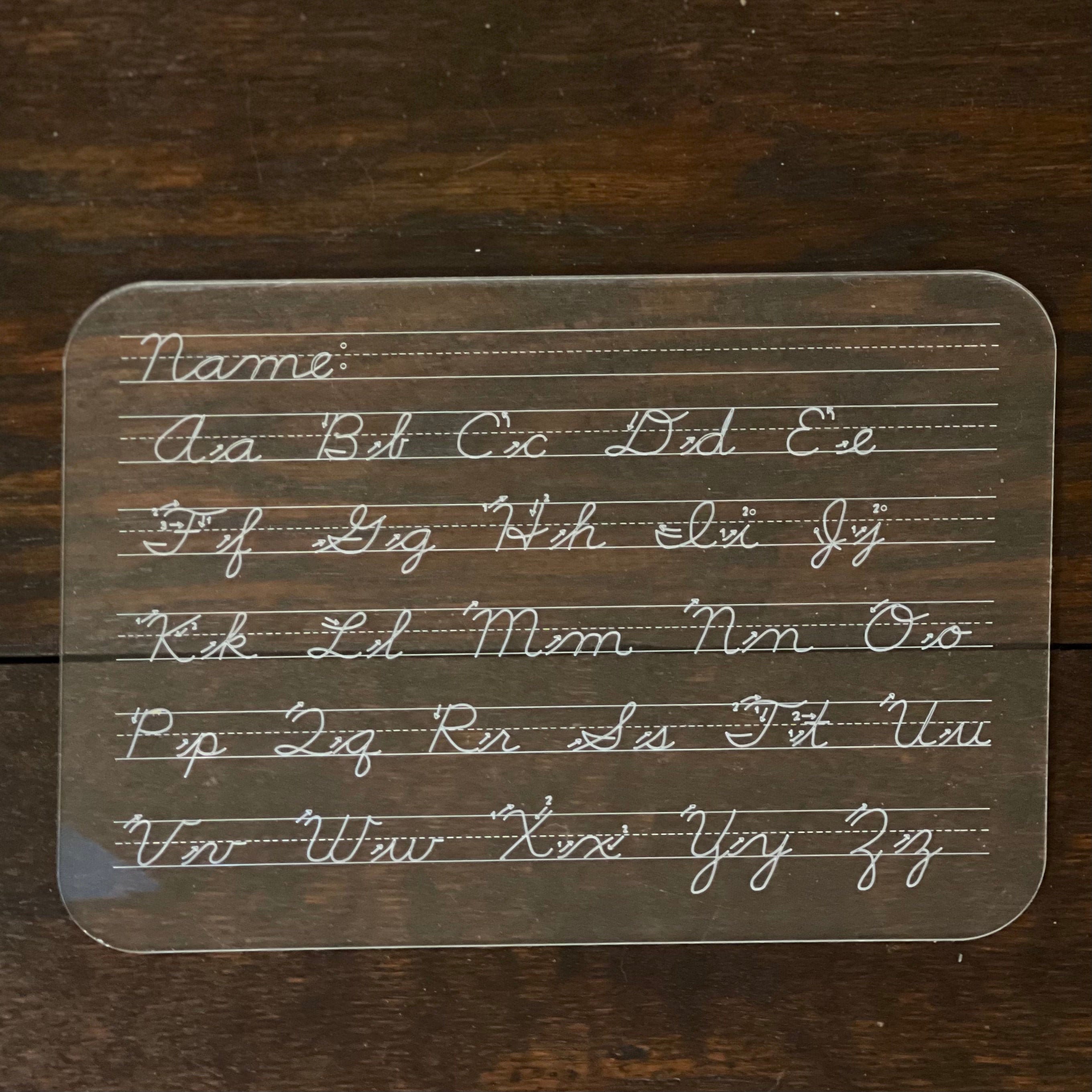 Cursive Handwriting Learning Dry Erase Board - Etsy