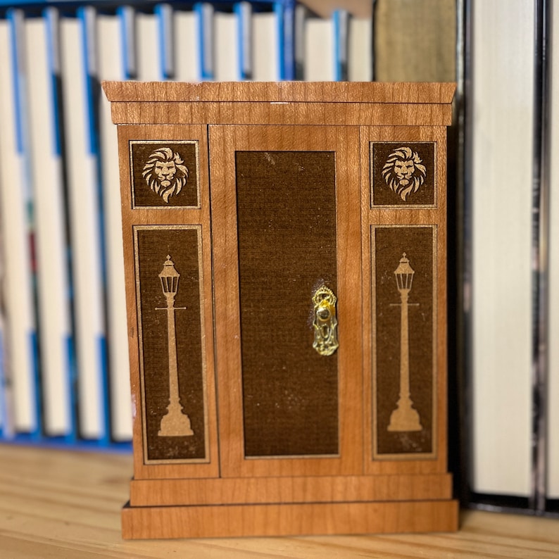 Narnia Literary Bookshelf Fairy Door Lion Witch and the Wardrobe - Etsy