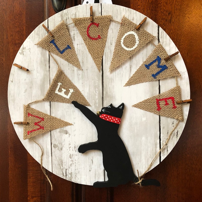 Cat Welcome Sign - Etsy