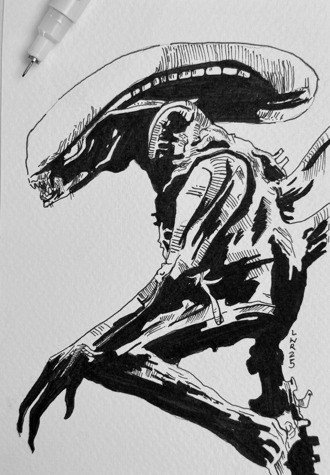 Xenomorph Ink Drawing - Etsy