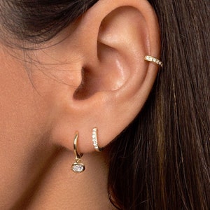 Mini Huggie Hoop Earrings - Tiny Gold Hoops - Small Hoop Earrings - CZ ...