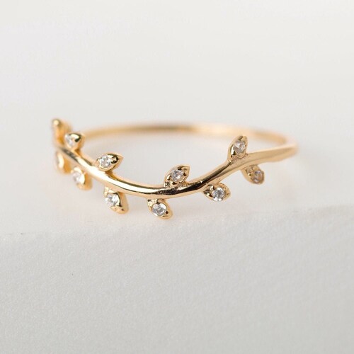 Leaves Ring Leaf Ring Minimalist Ring Dainty Gold Ring - Etsy