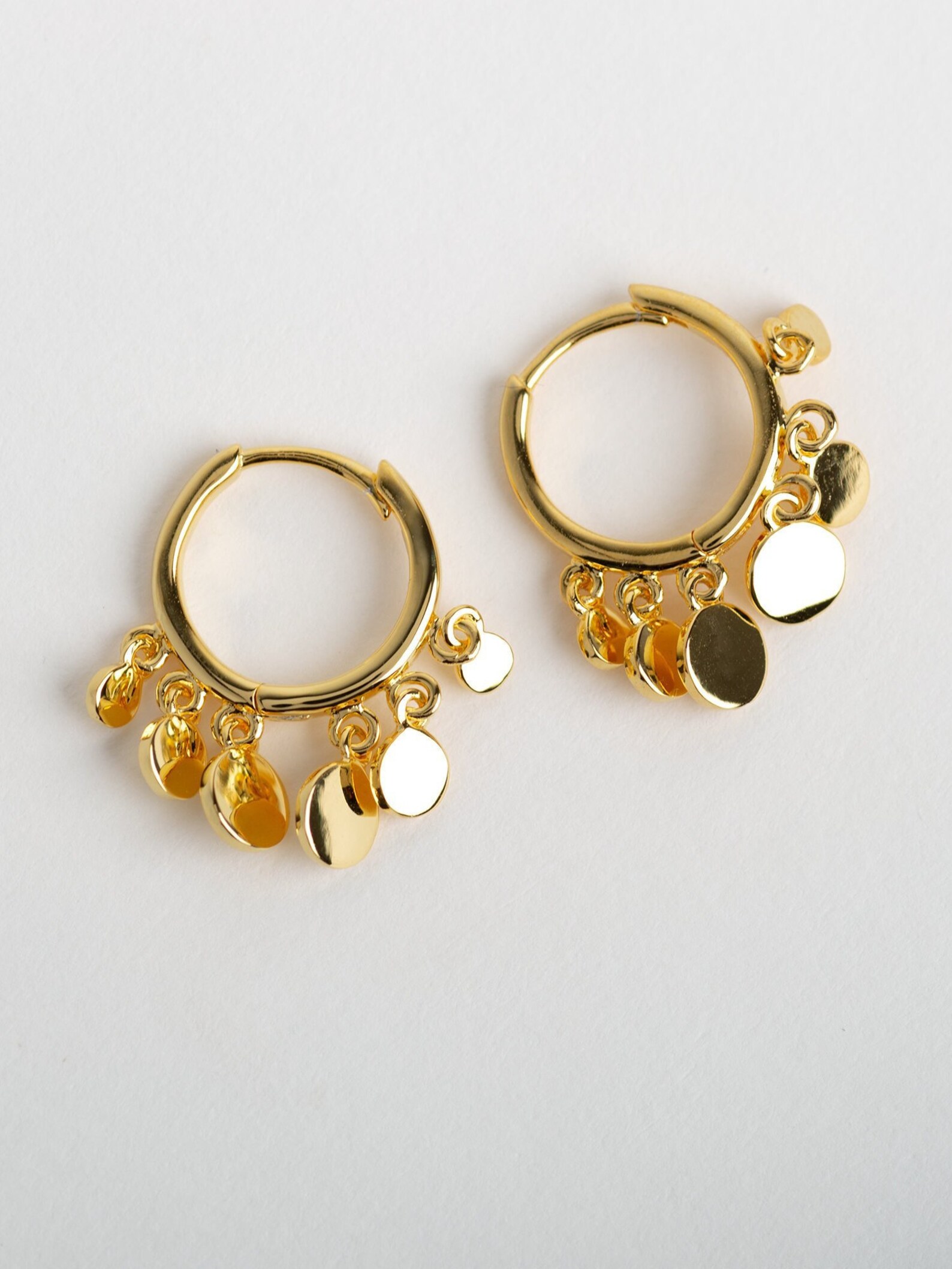 Disc Hoop Earrings Coin Hoop Earrings Mini Hoops Dainty - Etsy