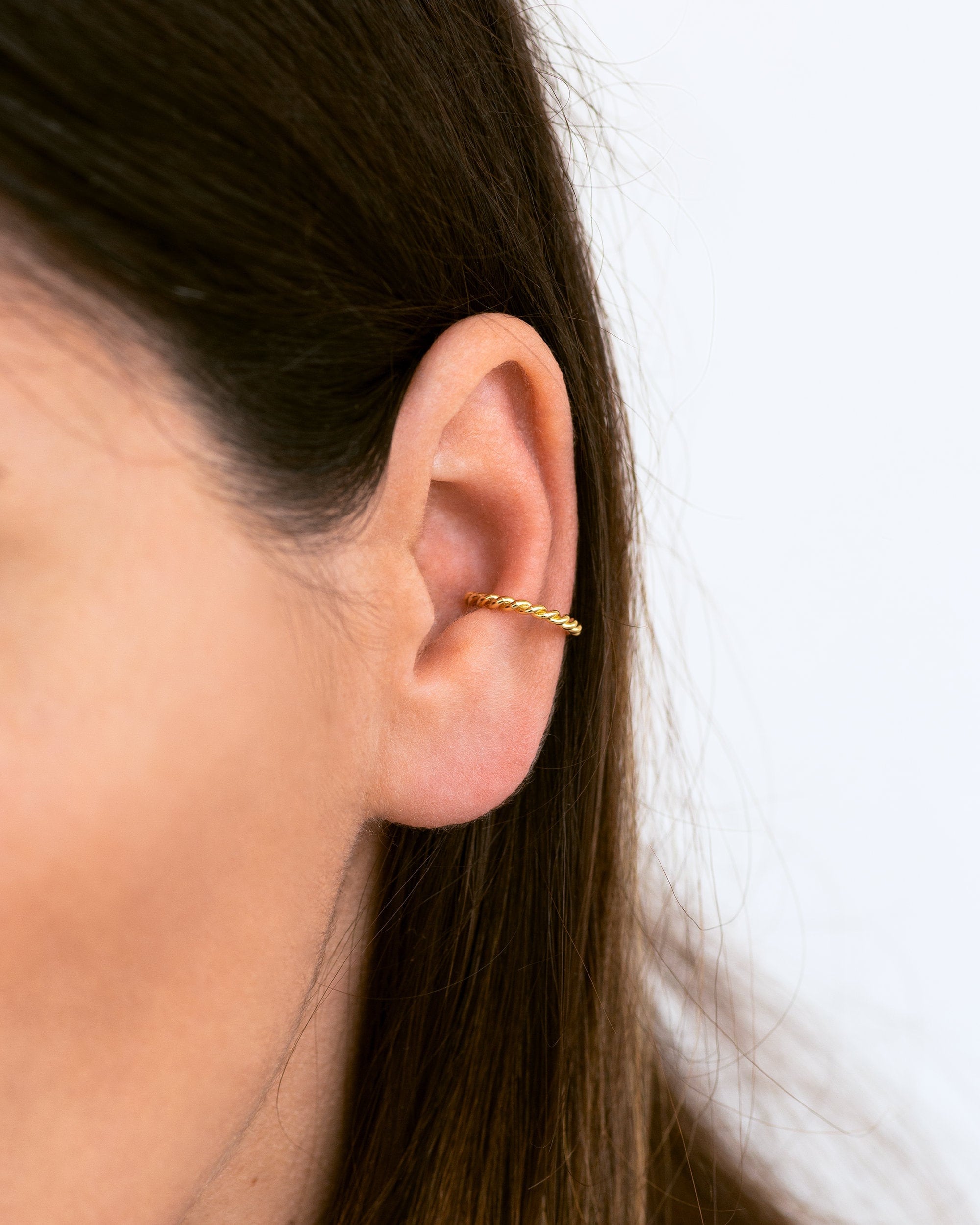 Braided ear cuff gold Ear cuff no piercing Dainty ear cuff | Etsy