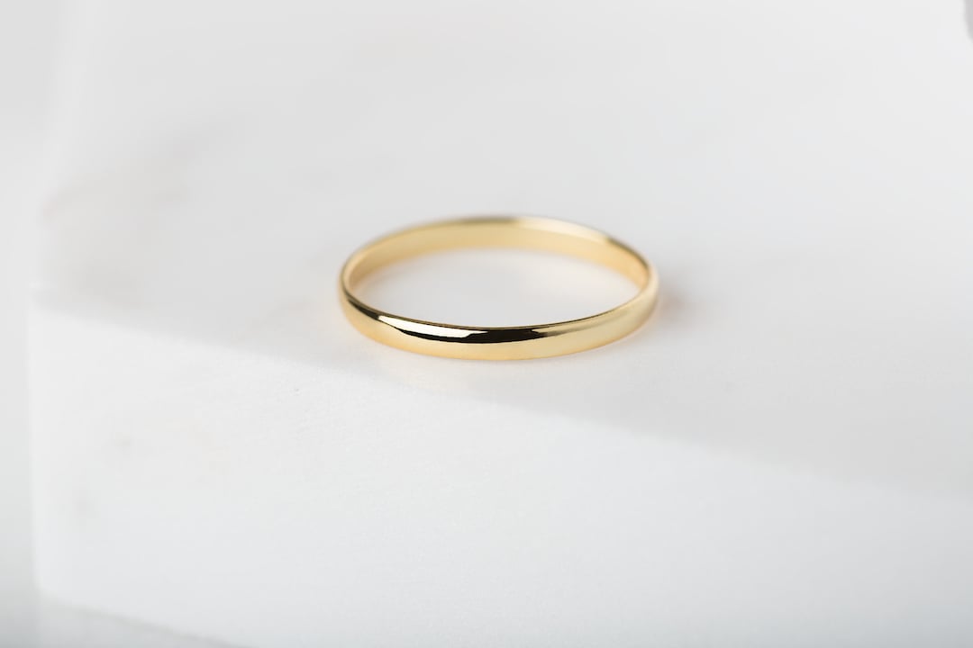 Simple Gold Band Ring - Sterling Silver Band Ring - Simple Gold Ring ...