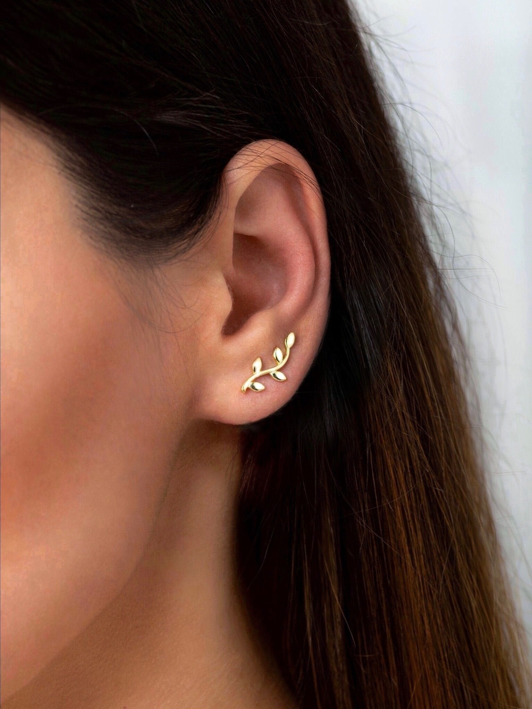 Leaf Ear Climber - 925 Sterling Silver - Dainty Ear Climbers - Ear ...