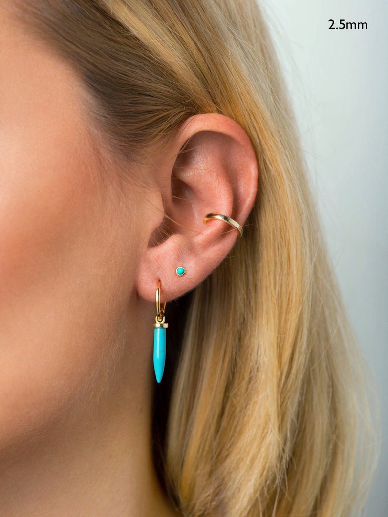 Tiny Turquoise Stud Earrings Tiny Turquoise Earrings Tiny - Etsy