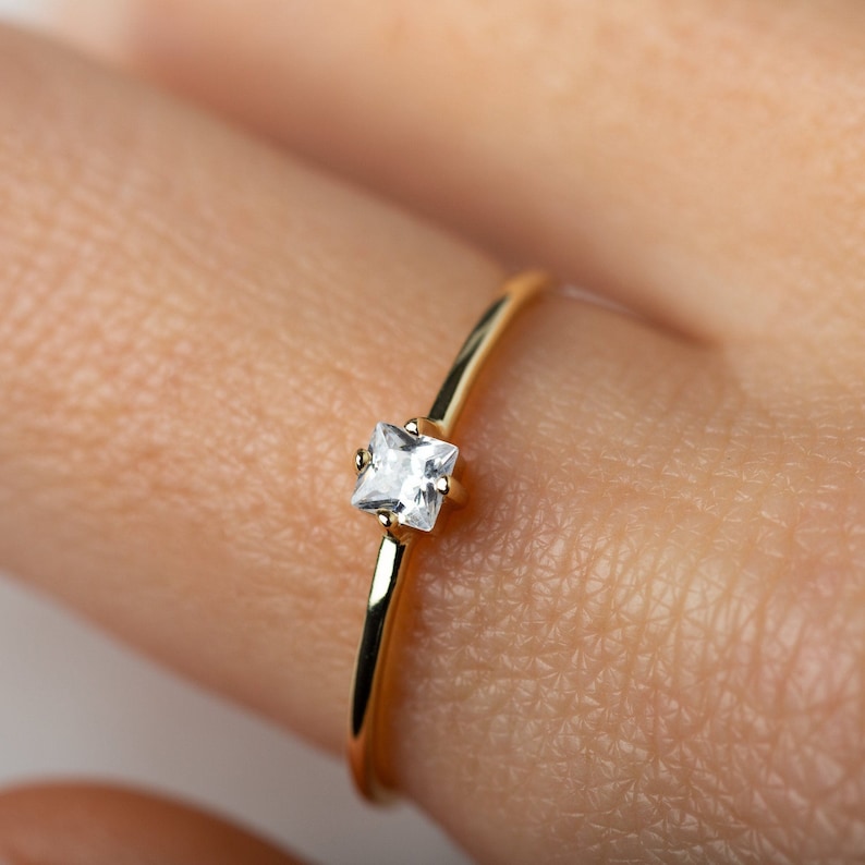 Dainty Engagement Ring Dainty Ring Sterling Silver Ring - Etsy