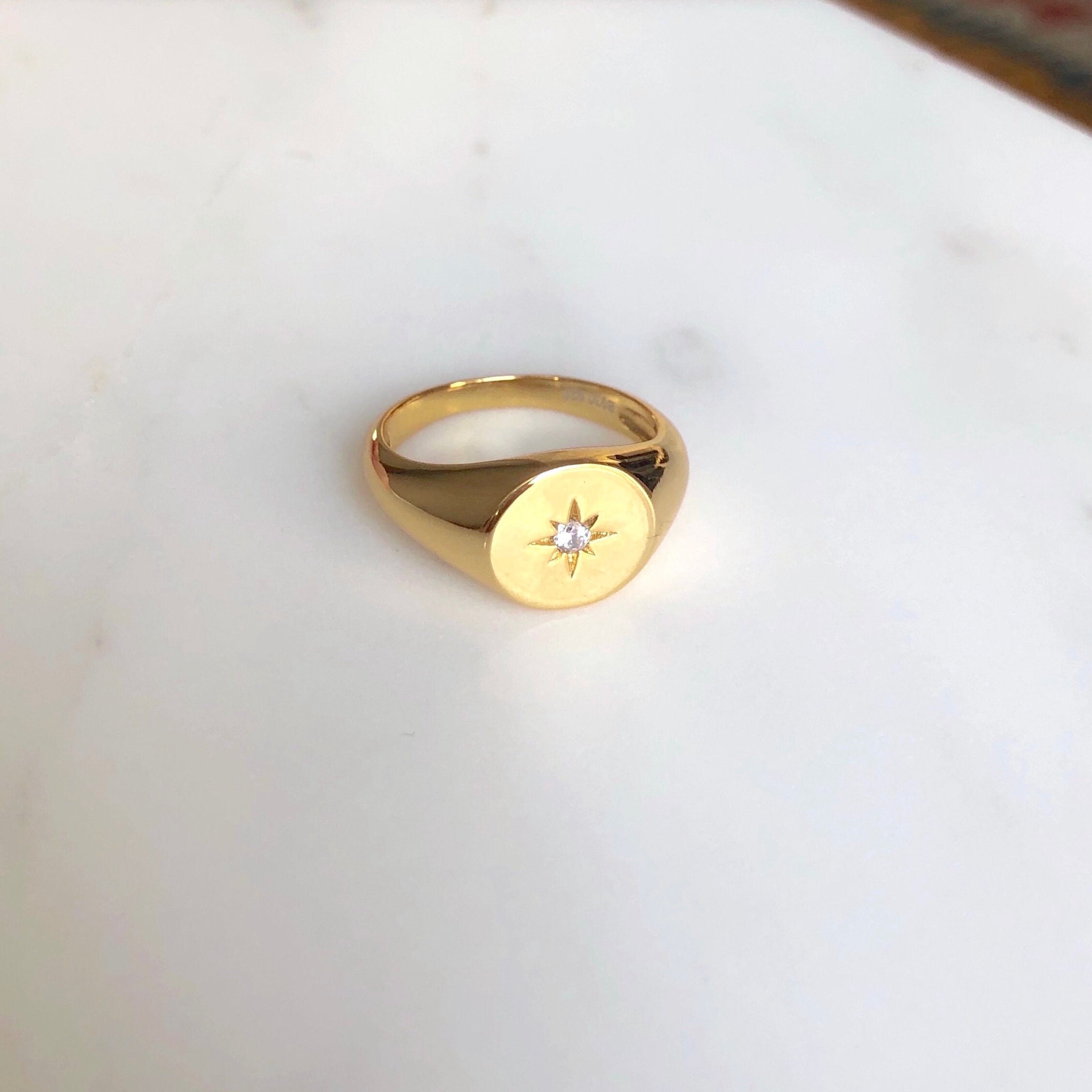 Polaris Signet Ring Star Signet Ring Dainty Signet Ring | Etsy