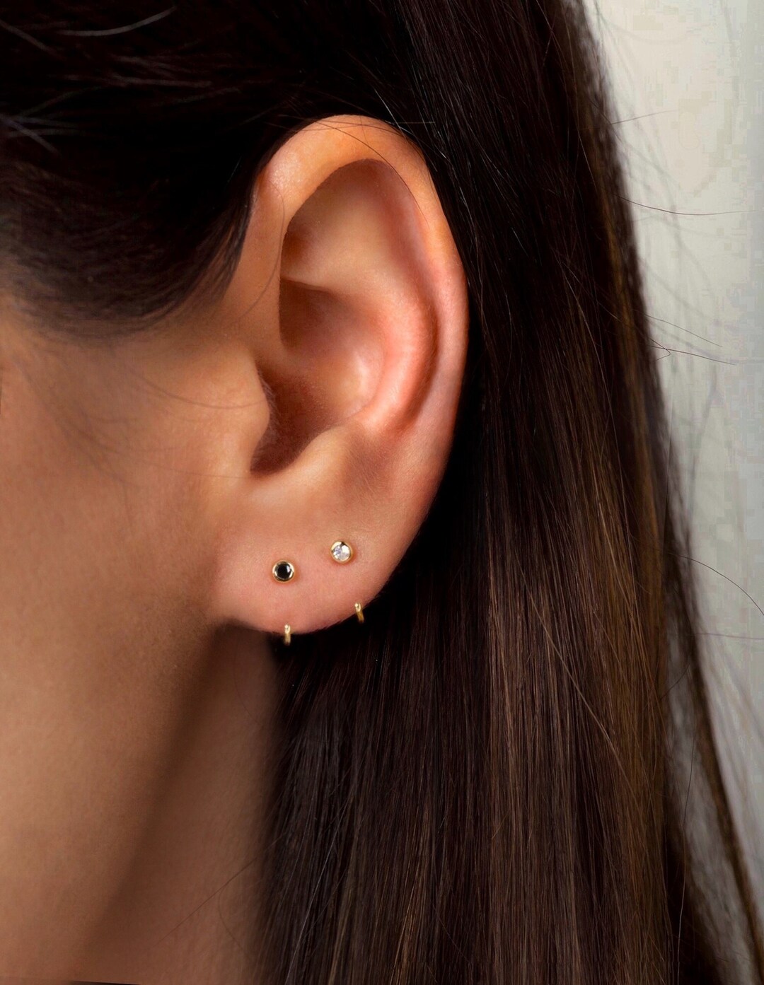 Open Hoop Earrings in Sterling Silver - Second Hole Earrings - Open ...