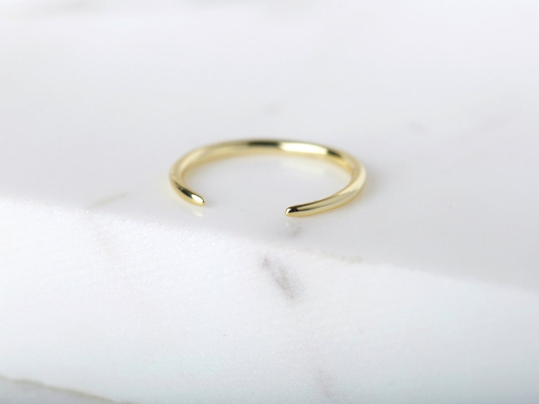 Anillo abierto Anillo de oro fino Anillo de oro delicado Anillo de oro ...
