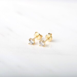 Tiny Black Stone Studs - Tiny Cz Gold Studs - Dainty Studs - 925 ...