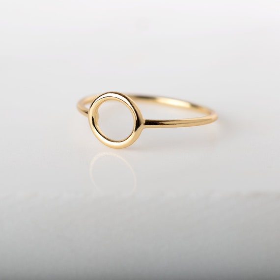 Circle Ring Gold Circle Ring Dainty Ring Minimalist Ring Round Ring Thin Gold Ring stacking Ring Delicate Ring Gold Band Ring Etsy
