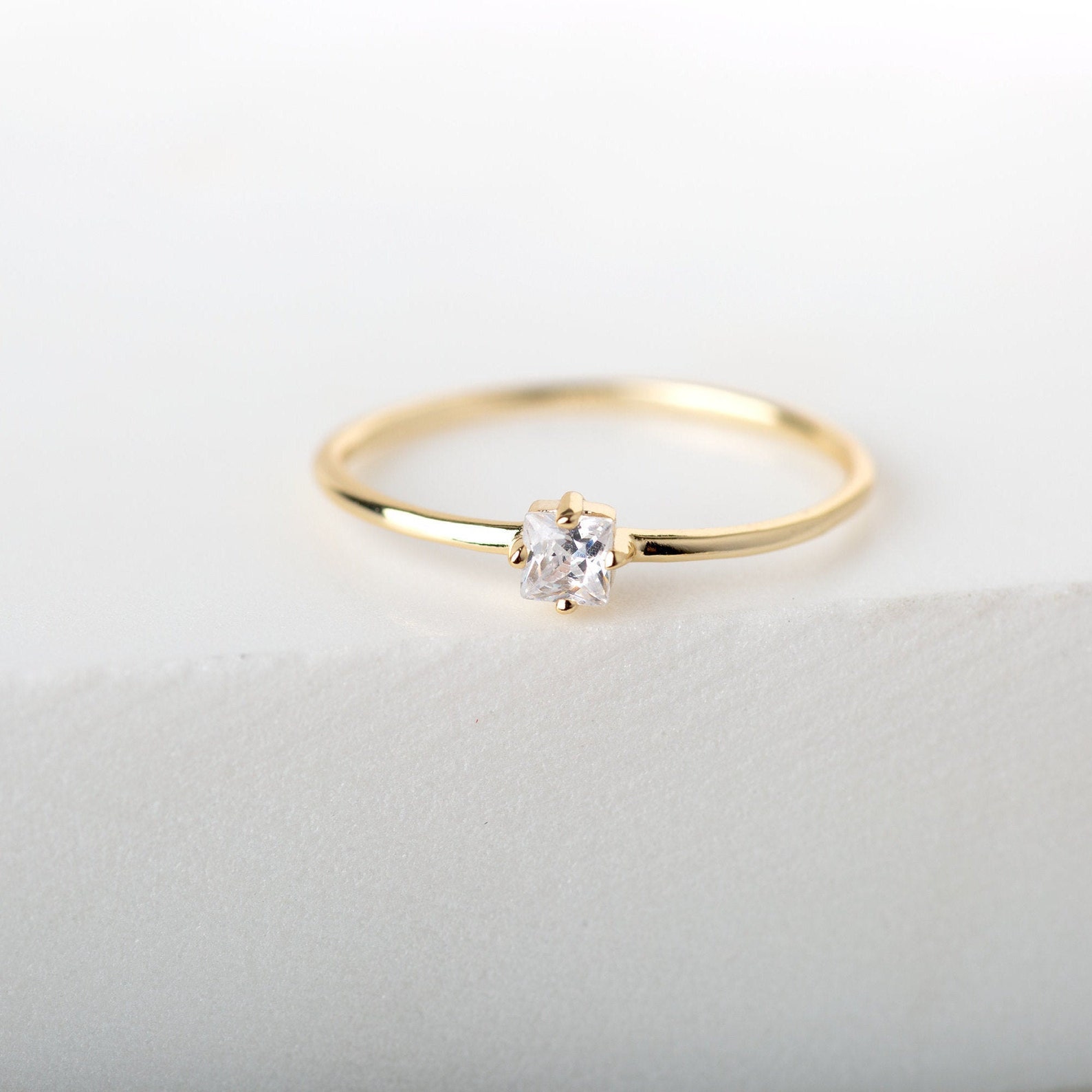 Dainty Engagement Ring Dainty Ring Sterling Silver Ring - Etsy