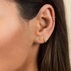 Double band ear cuff Gold ear cuff Pave ear cuff Dainty | Etsy