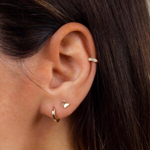 Ear Cuff - Huggie Ear Cuff - Tiny Ear Cuff - Gold Ear Cuff - Dainty Ear ...