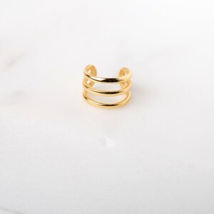 Gold Ear Cuff - Small Ear Cuff - Tiny Ear Cuff - Triple Ear Cuff ...