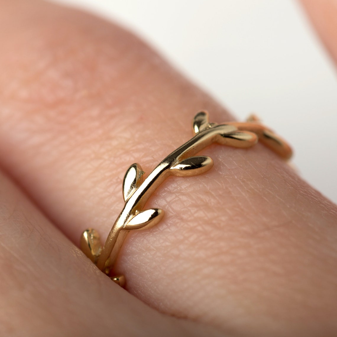 Leaves Ring Leaf Ring Minimalist Ring Dainty Gold Ring | Etsy