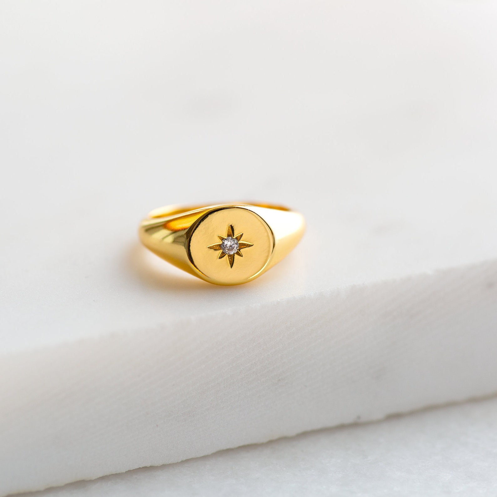 Polaris Signet Ring Star Signet Ring Dainty Signet Ring | Etsy