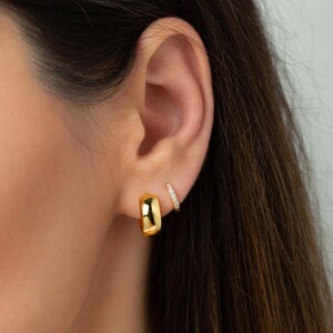 Mini Huggie Hoop Earrings - Tiny Gold Hoops - Small Hoop Earrings - CZ ...