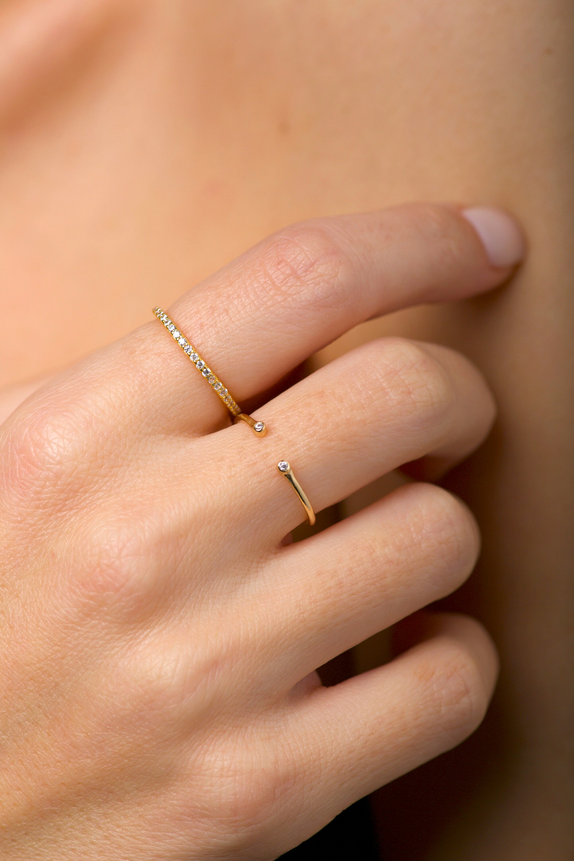 925 Sterling Silver Ring Open Ring Open Cz Ring Open - Etsy