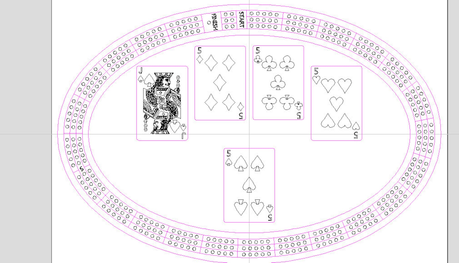 CNC Files for Cribbage Board SVG Perfect Hand, 3 Track Includes Svg ...
