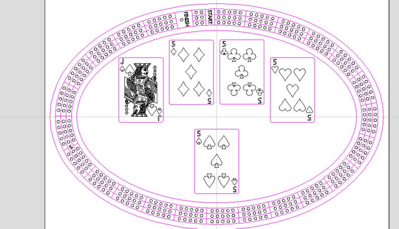 CNC Files for Cribbage Board SVG Perfect Hand, 3 Track Includes Svg ...