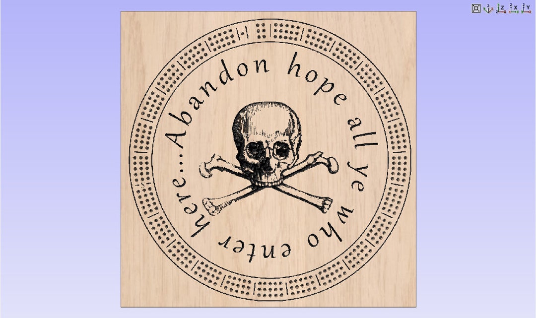 CNC SVG Round 3 Track Skull and Crossbones Cribbage Board, Dxf, Eps, Ai ...