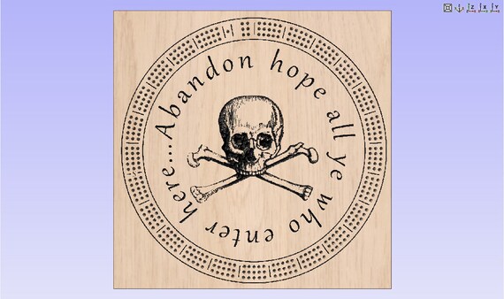 CNC SVG Round 3 Track Skull and Crossbones Cribbage Board | Etsy