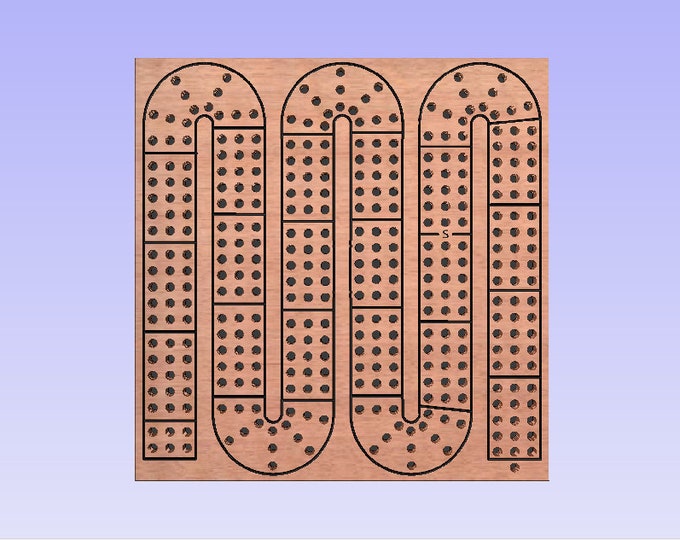 Cribbage Board CNC File: 3-track Board Game With Storage .SVG and .DXF ...