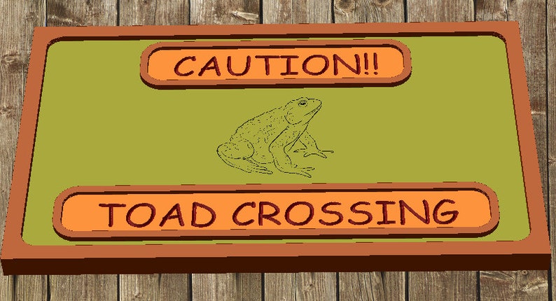 Toad Crossing Sign CNC, Laser, and Printable Digital Download ...