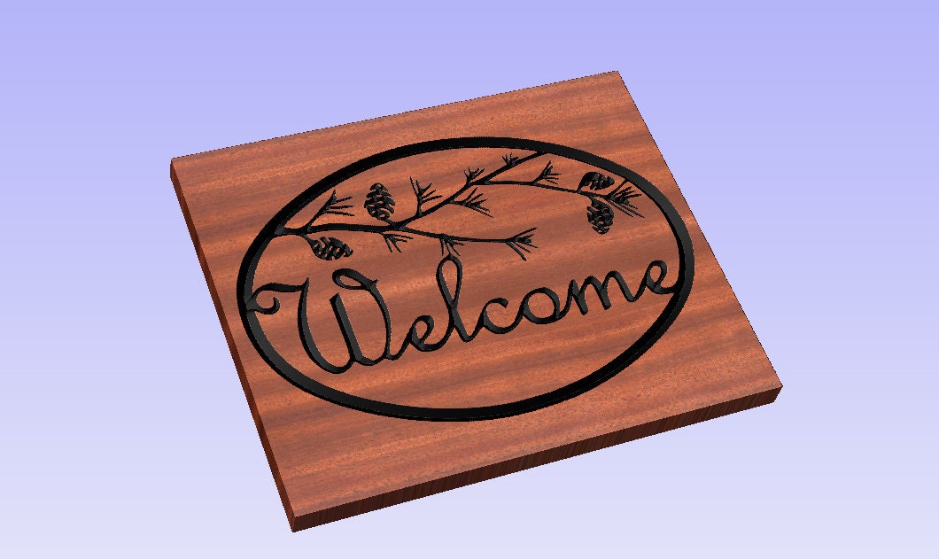 Easy Welcome Sign File Bundle With Gcode for CNC Laser - Etsy