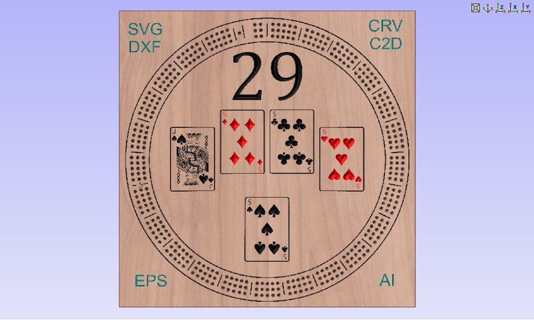CNC SVG for Round 3 Track Cribbage Board, Perfect Hand, 29 Includes Svg ...